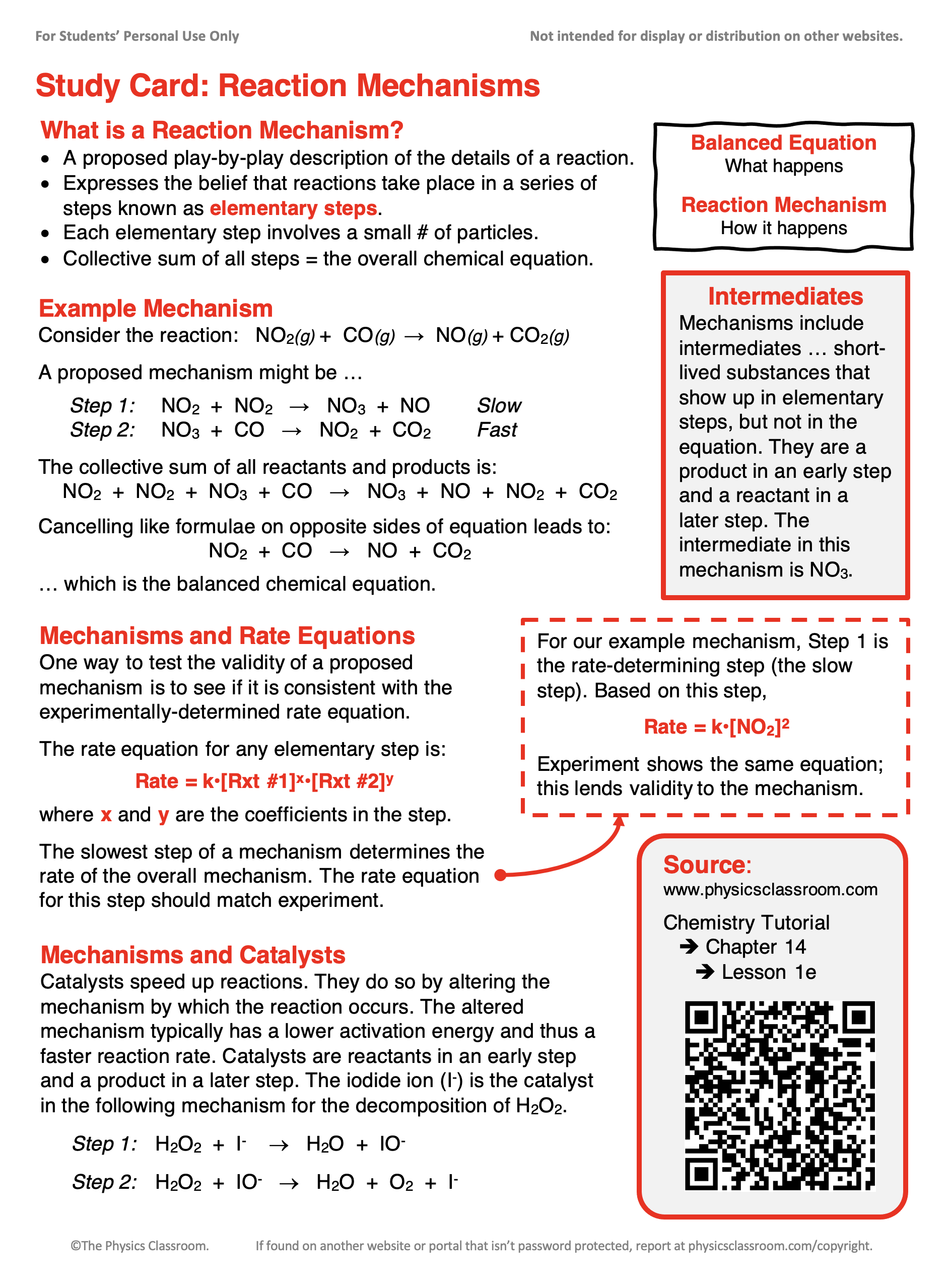 Exploring Reaction Mechanisms: Elementary Steps, Intermediates & Rate ...