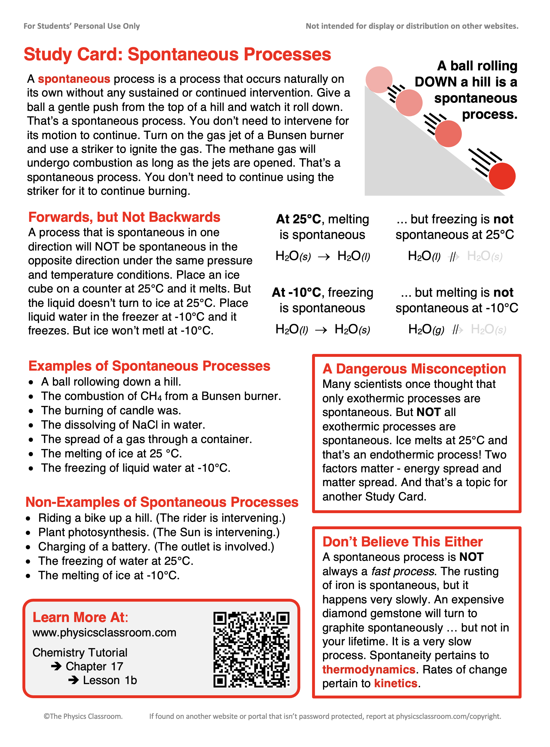 Spontaneous Processes in Chemistry — What Makes a Reaction Go